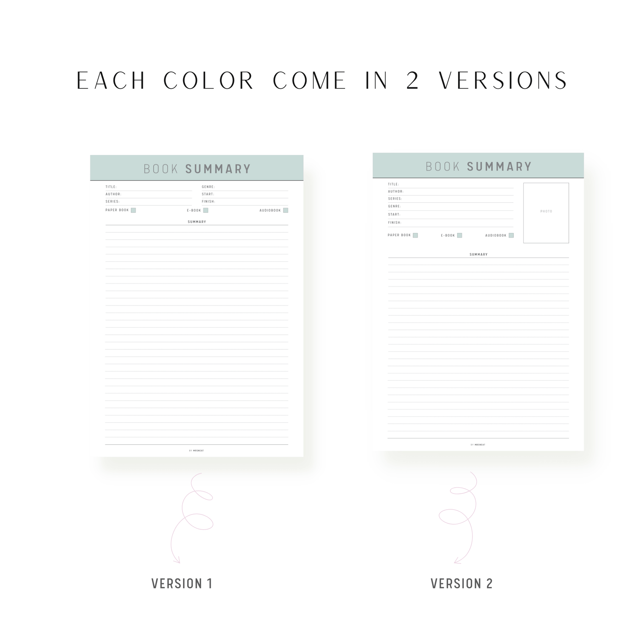 Book Summary Printable – mrsneat