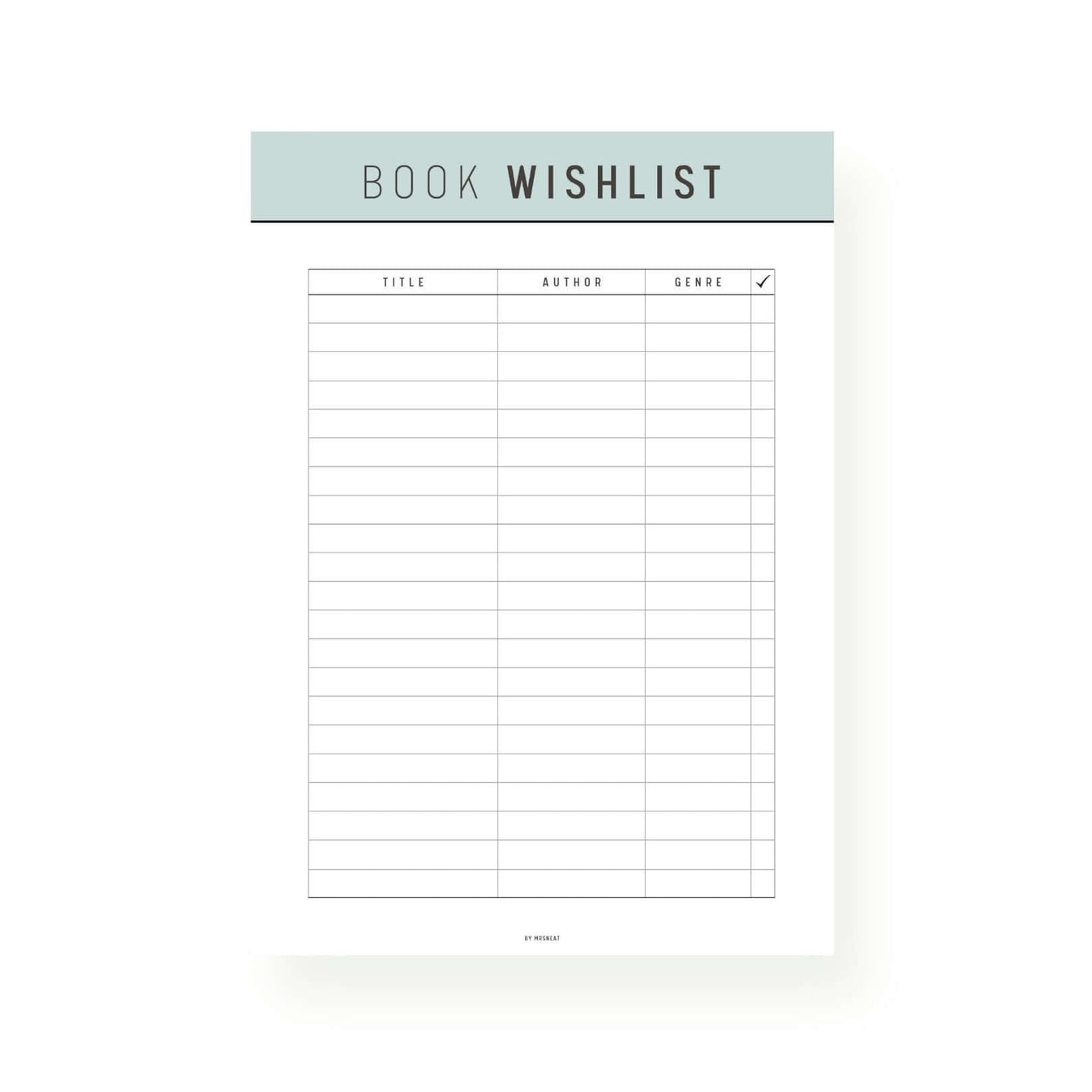 Book Wish List Printable – mrsneat
