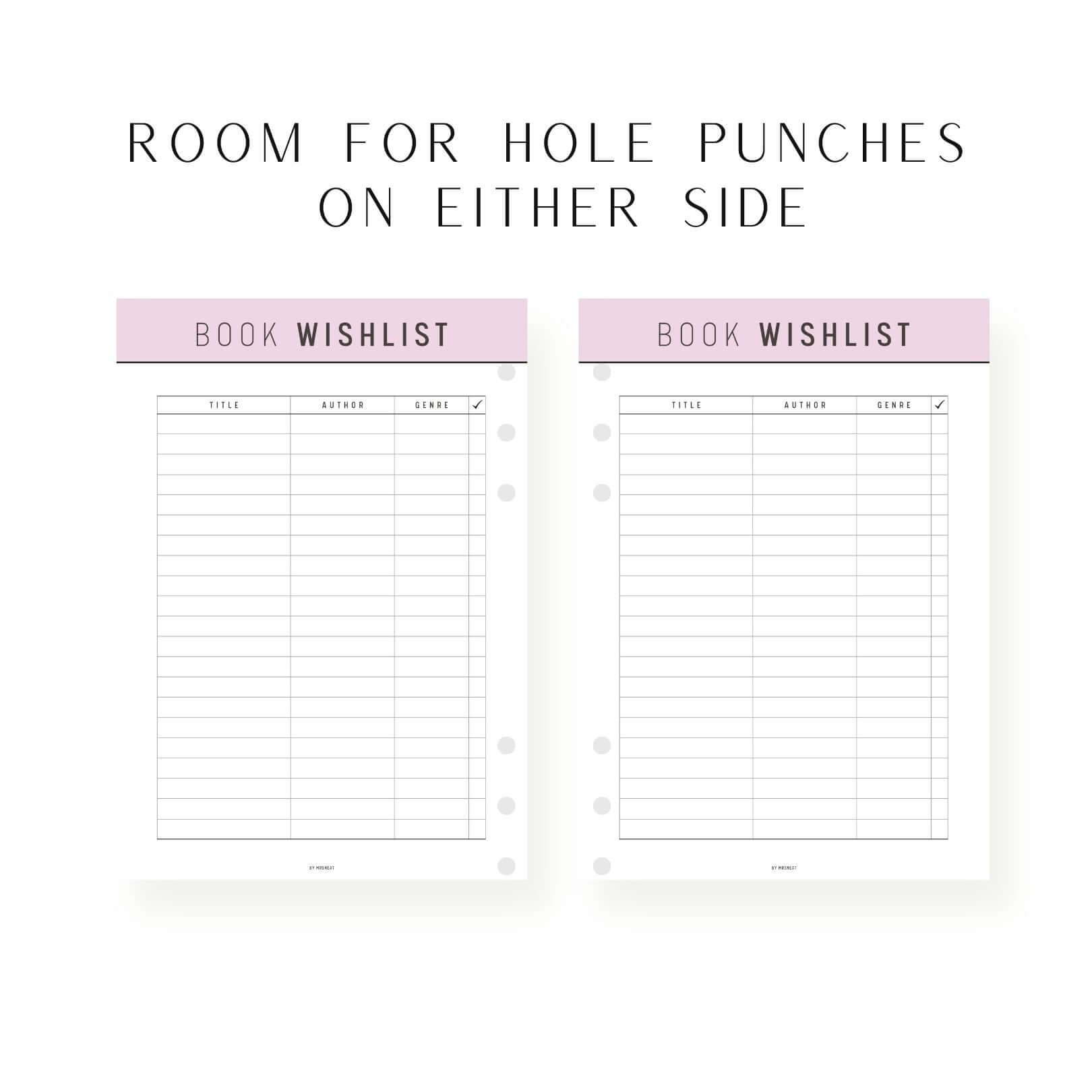 Book Wish List Printable – mrsneat