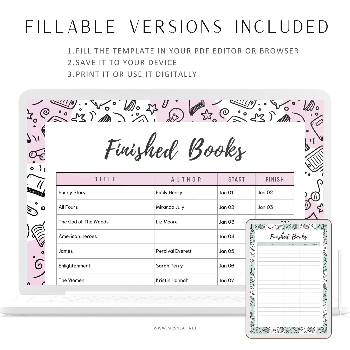 Books I Have Read Template Printable - M424 – mrsneat