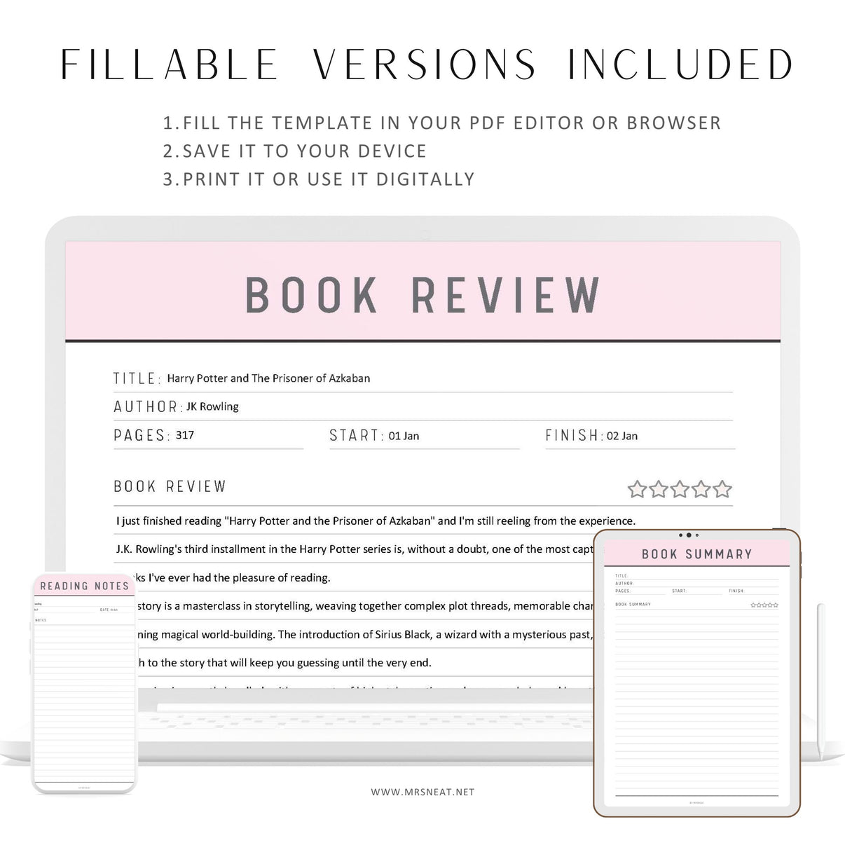 Free Book Review Bundle with 7 Color Options - M006 – mrsneat
