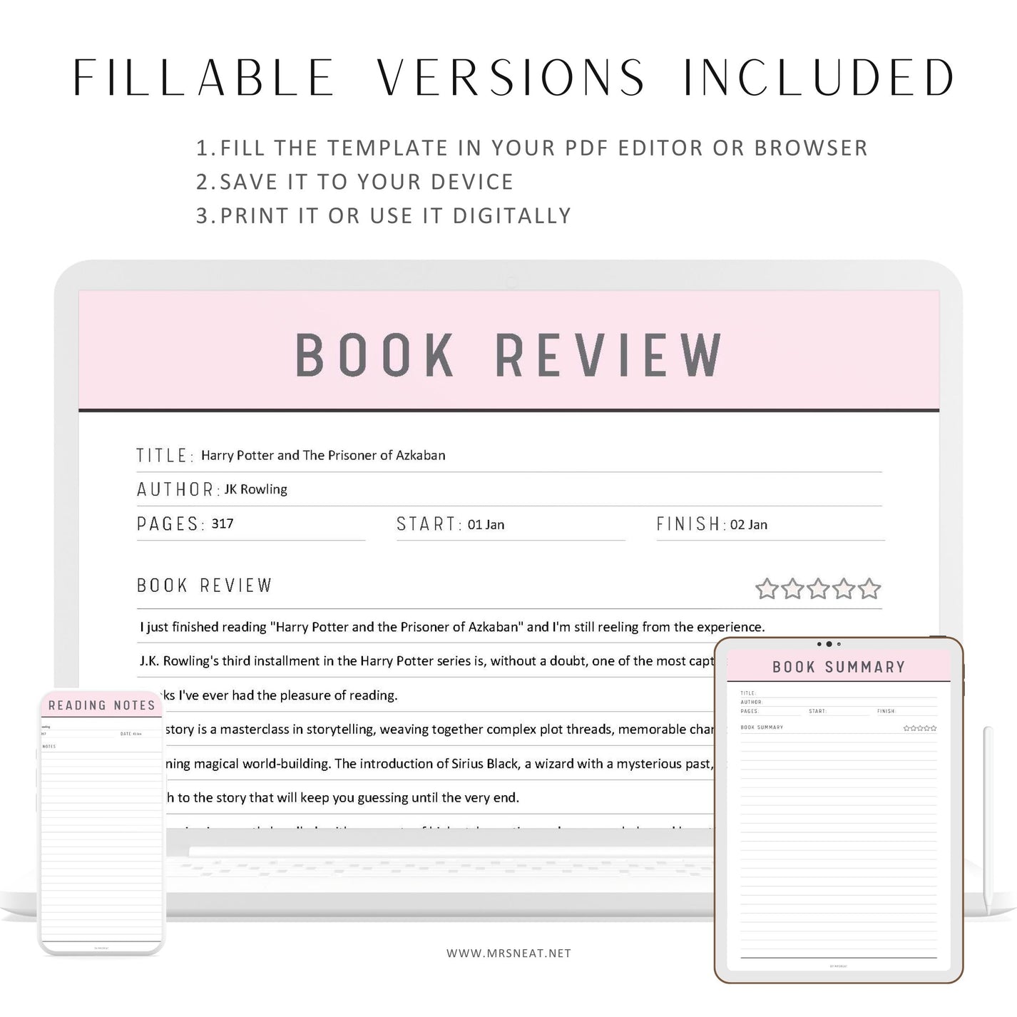 Free Book Review Bundle with 7 Color Options - M006 – mrsneat