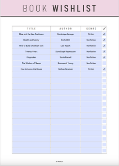 Book Wish List PRINTABLE - M218 – mrsneat