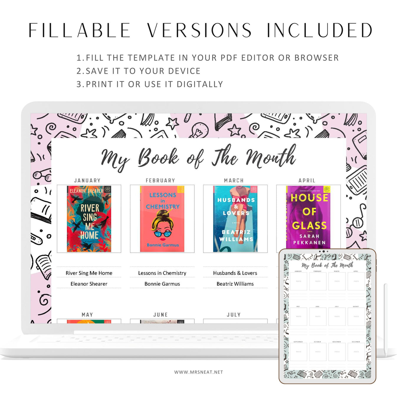 My Book of The Month Template Printable - M430 – mrsneat