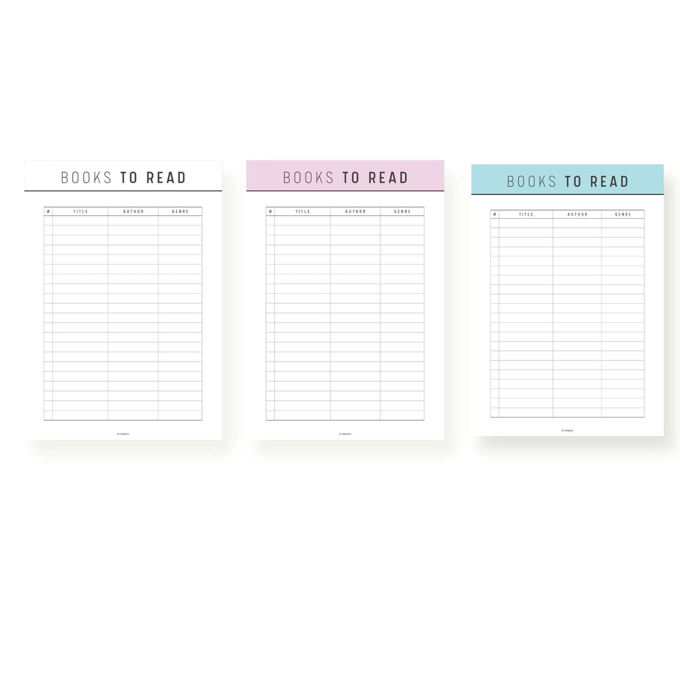 Books to Read List Template Printable - M219 – mrsneat