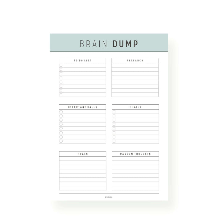 Brain Dump Page – mrsneat