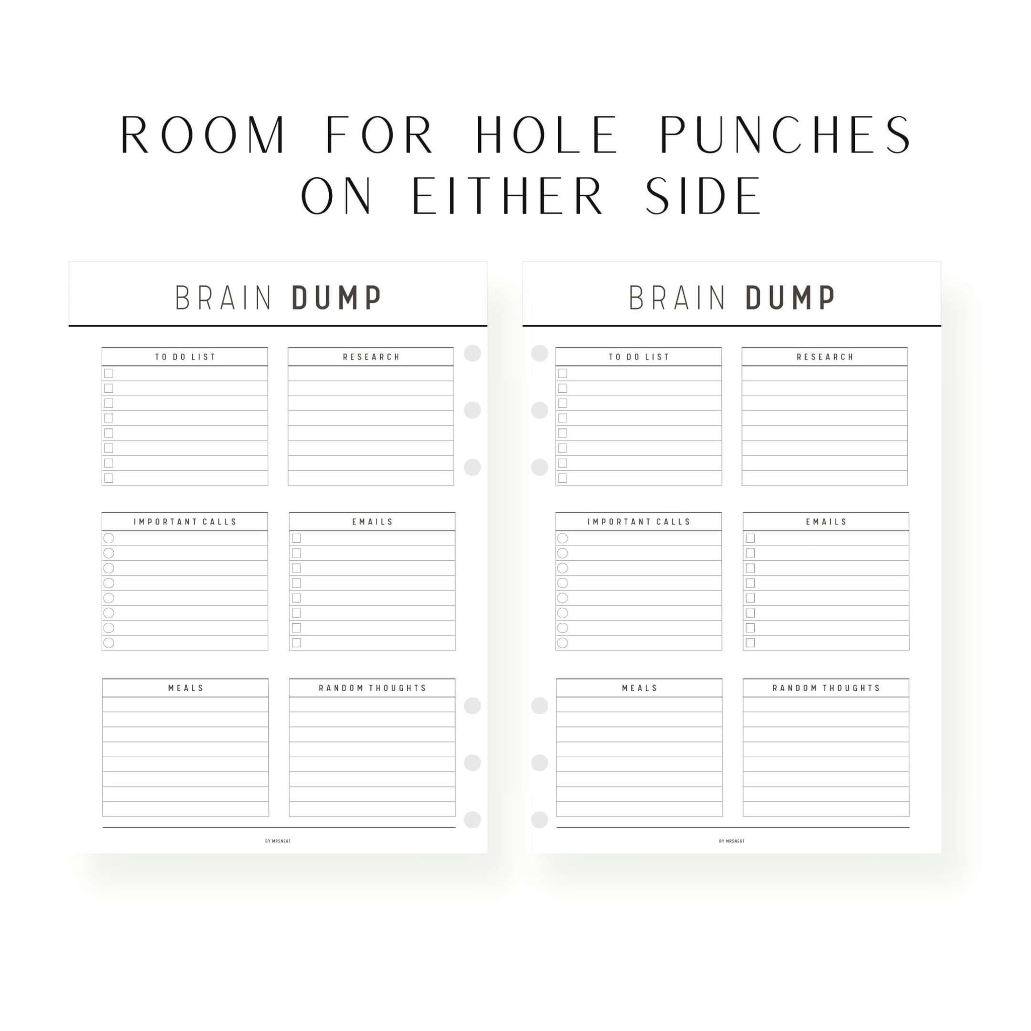 Brain Dump Page – mrsneat