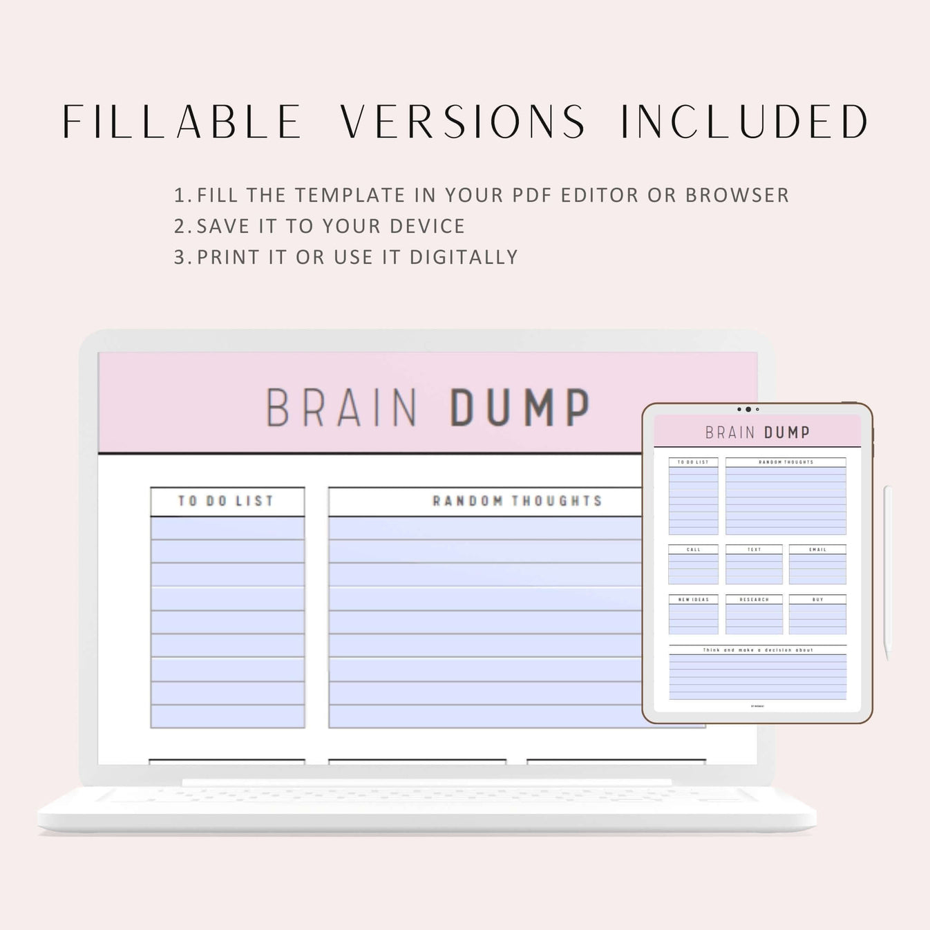 Brain Dump Printable - M237 – mrsneat