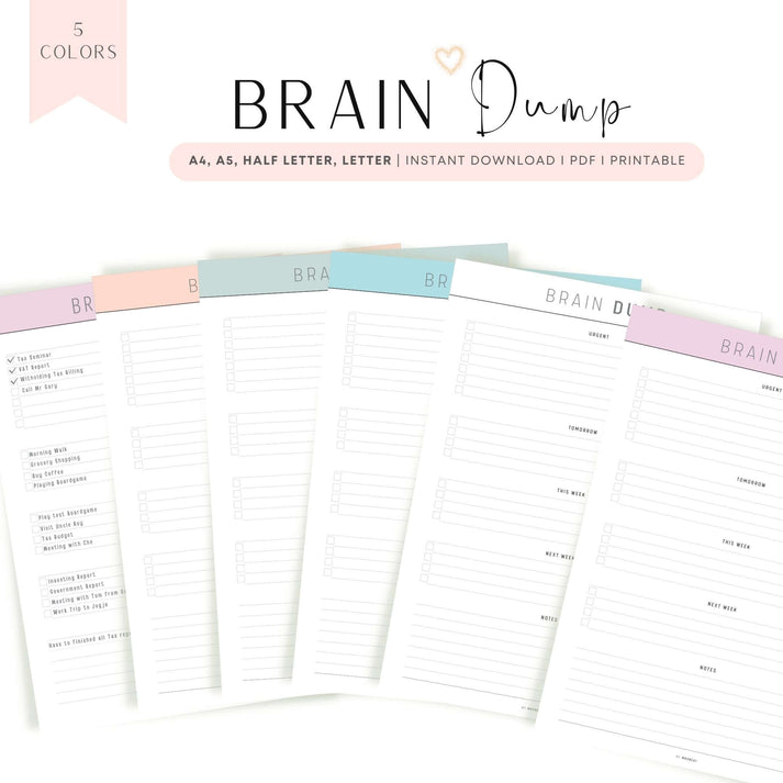Brain Dump Template - M236 – mrsneat