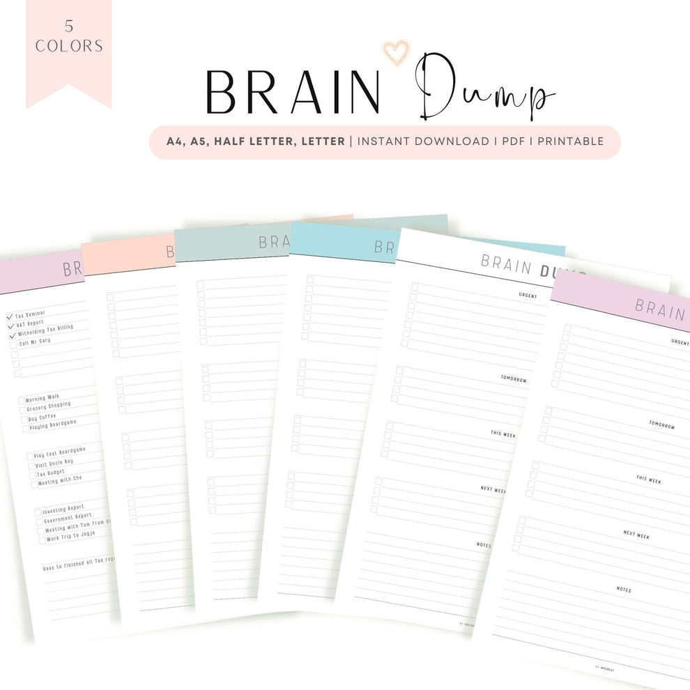 Brain Dump Template – mrsneat