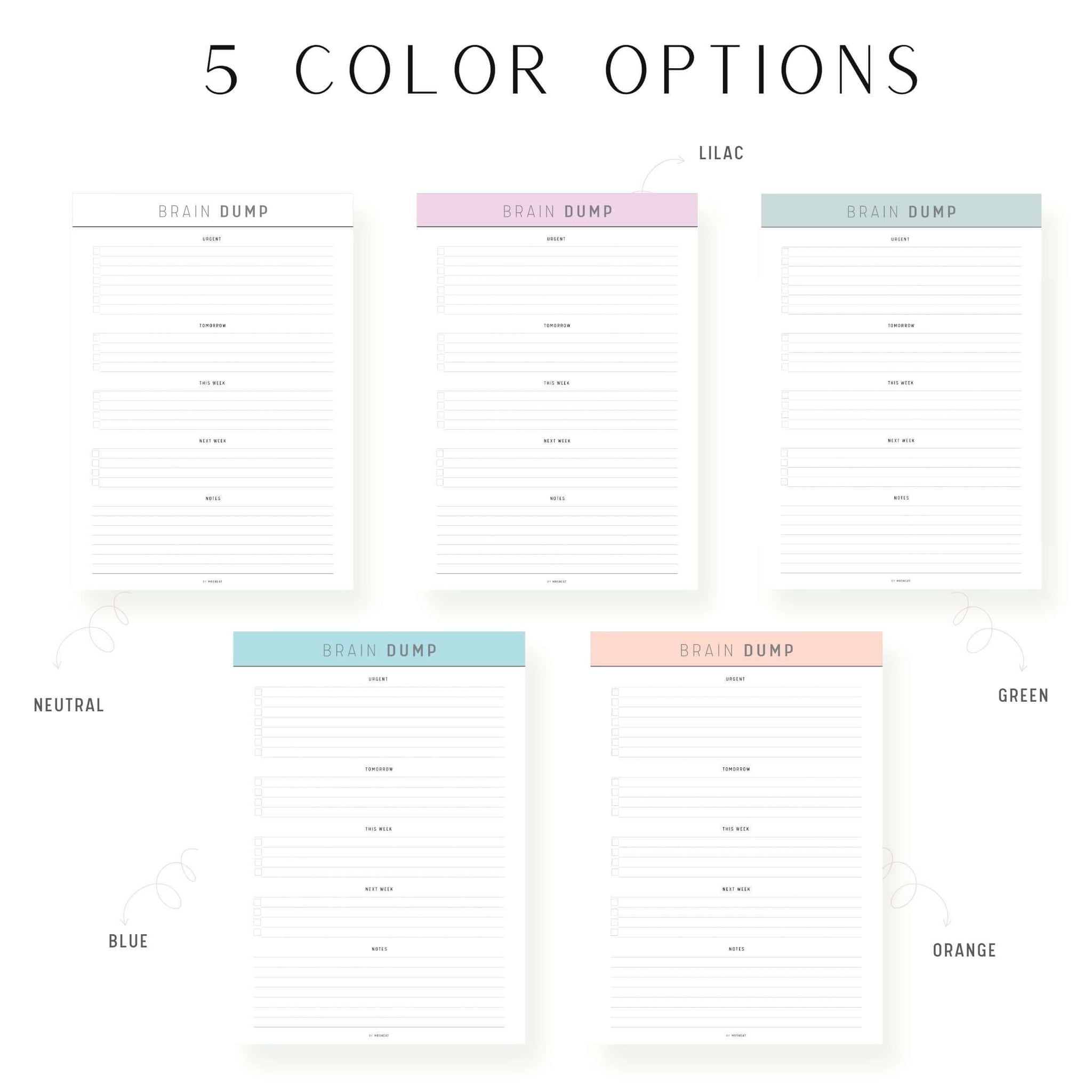 Brain Dump Template – mrsneat