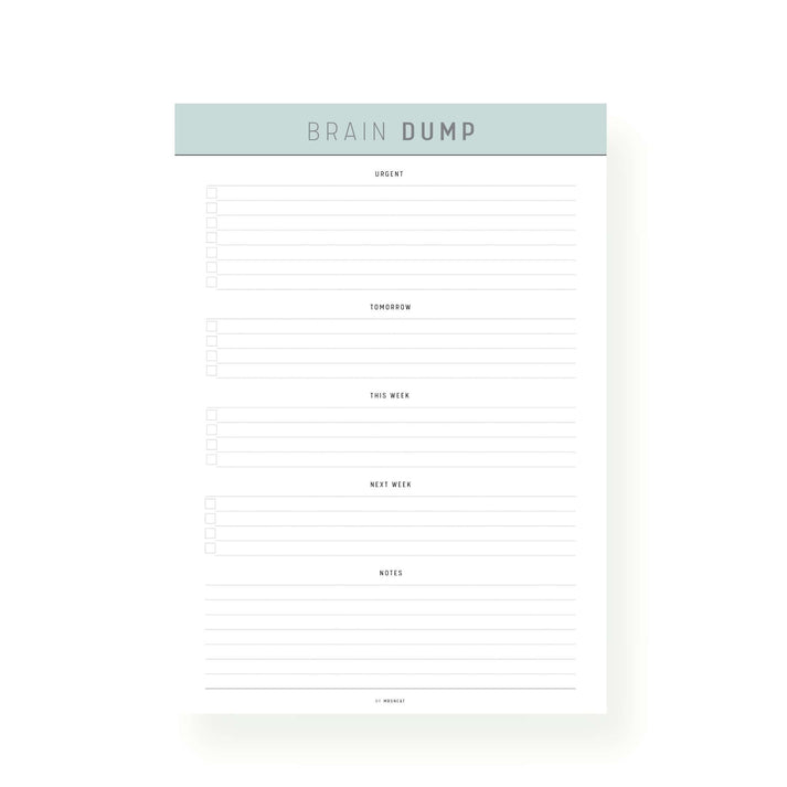 Brain Dump Template – mrsneat