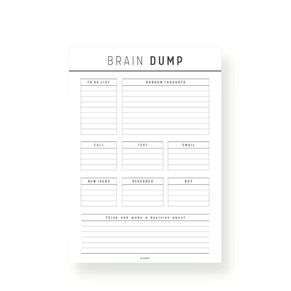 Brain Dump Printable - M237 – mrsneat