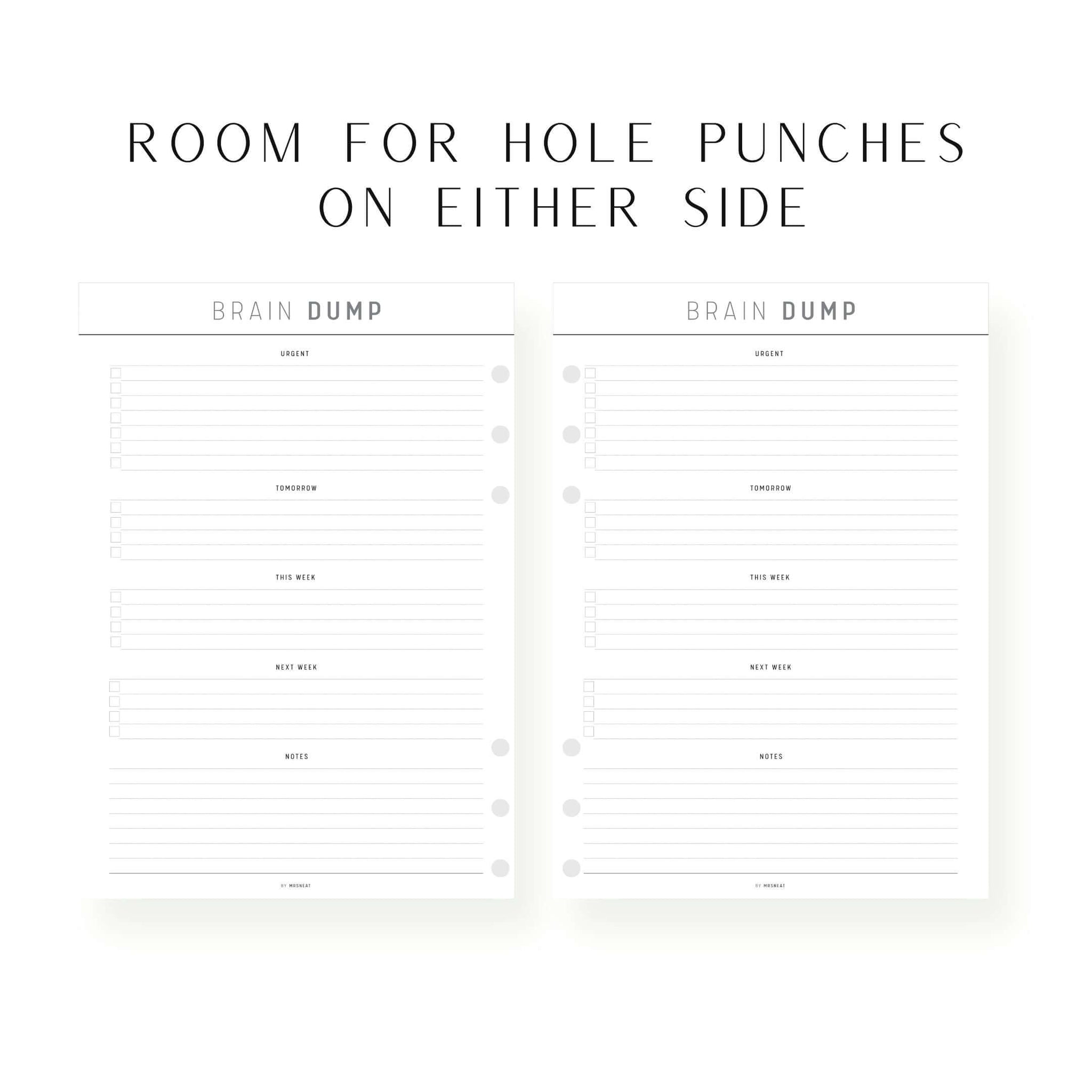 Brain Dump Template – mrsneat