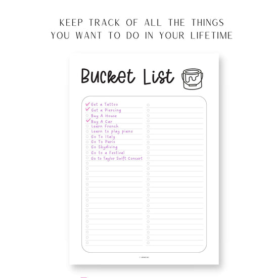 Bucket List Template Printable – mrsneat