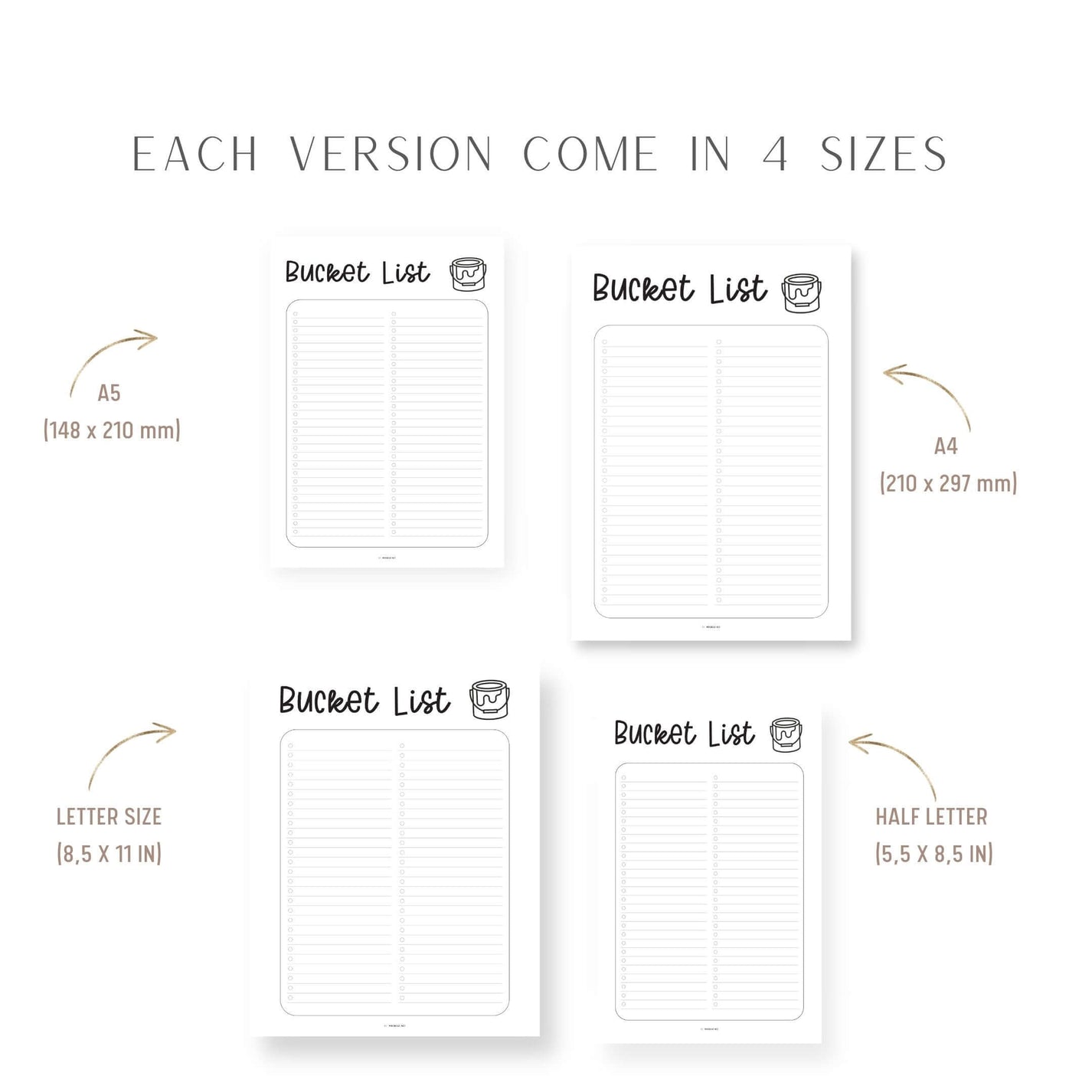 Bucket List Template Printable - M414 – mrsneat