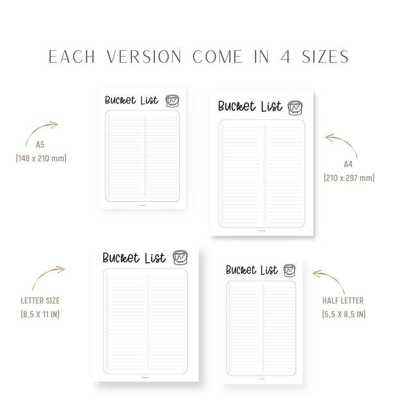 Bucket List Template Printable – mrsneat