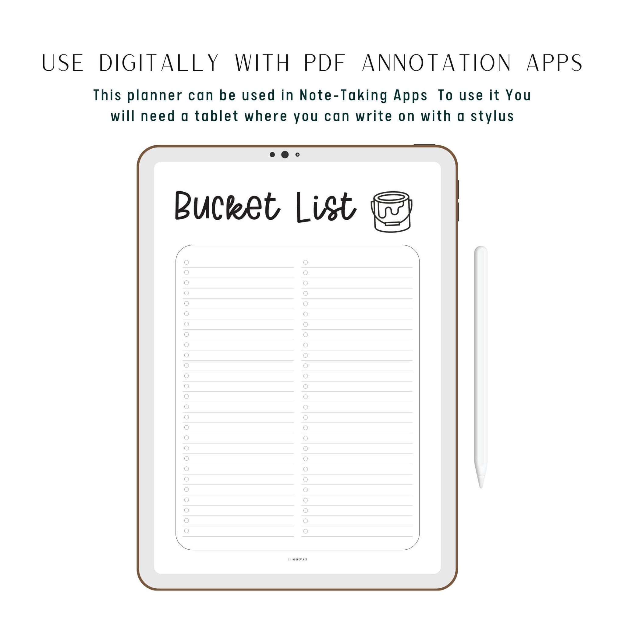 Bucket List Template Printable – mrsneat