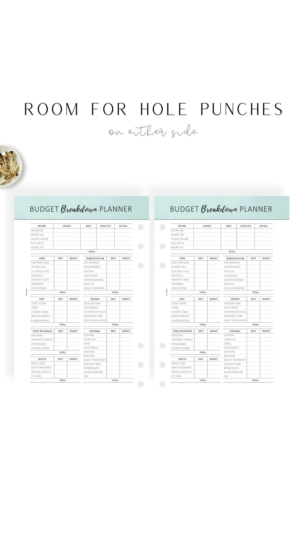 Budget Breakdown Planner Template – mrsneat
