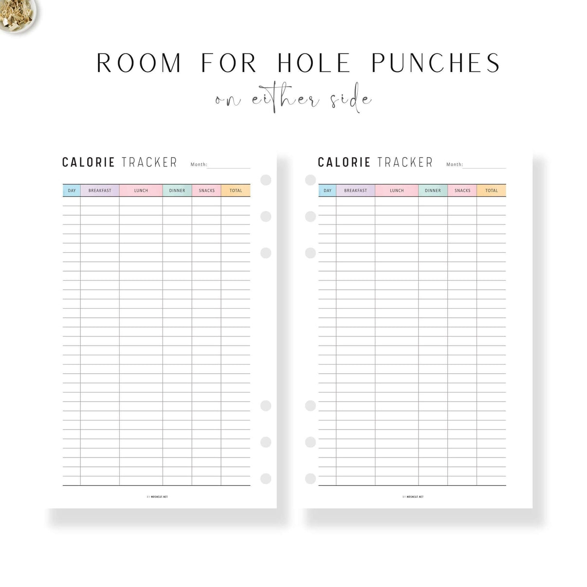 Food Calorie Tracker Printable – mrsneat