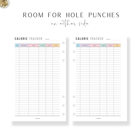 Food Calorie Tracker Printable – mrsneat