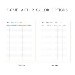Checkbook Register Printable - M444 – mrsneat