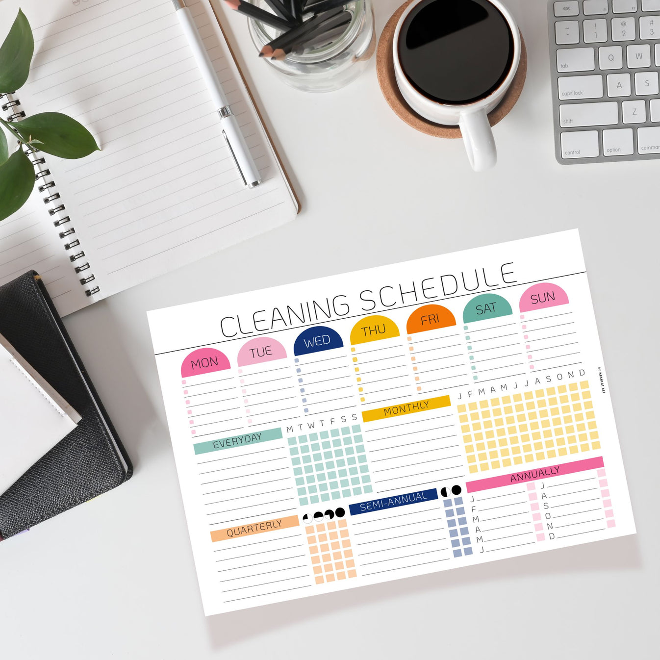 Colorful Cleaning Planner Schedule - M558 – mrsneat
