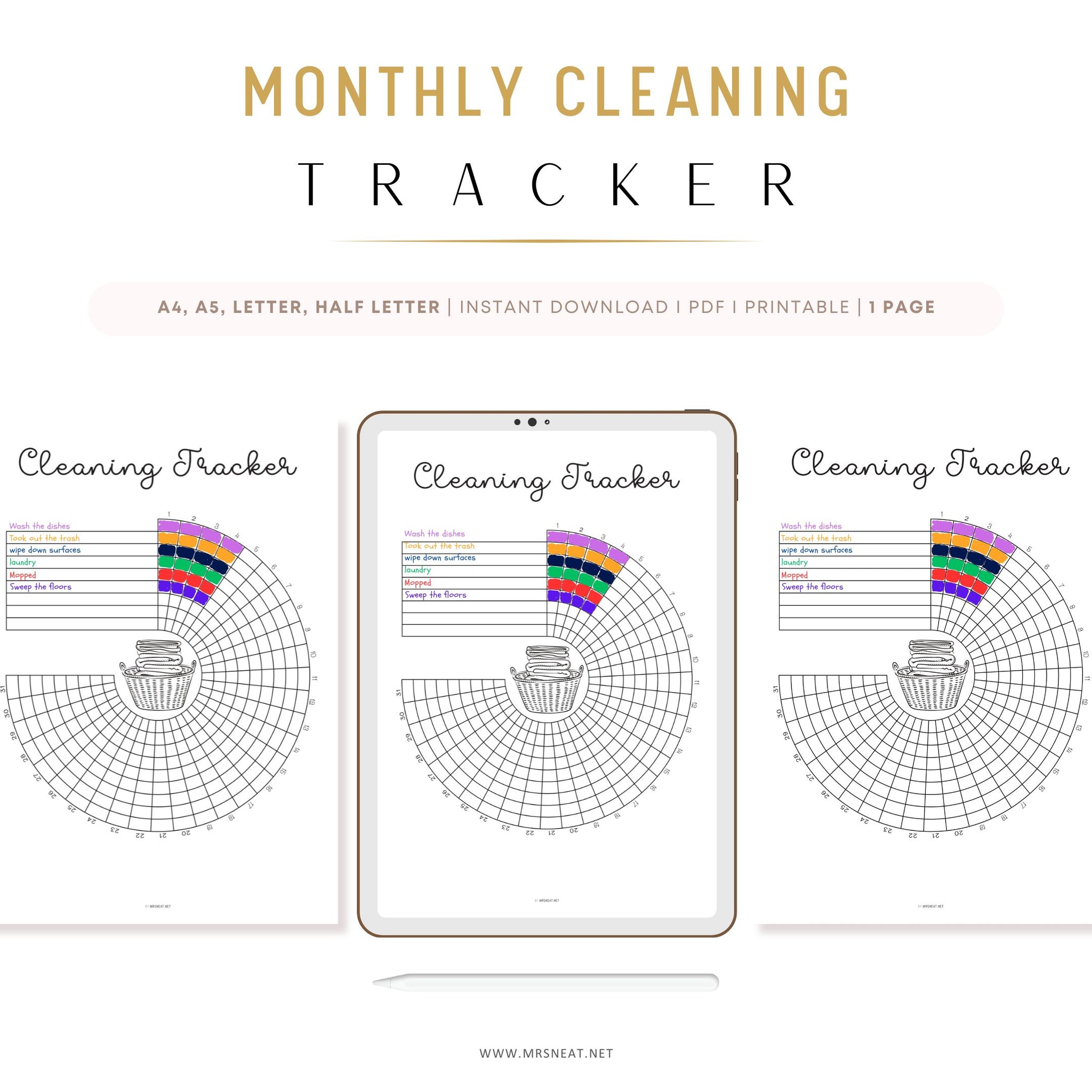 Cleaning Tracker Printable - M543 – mrsneat