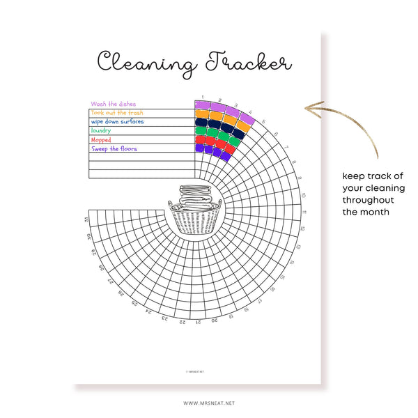 Cleaning Tracker Printable - M543 – mrsneat