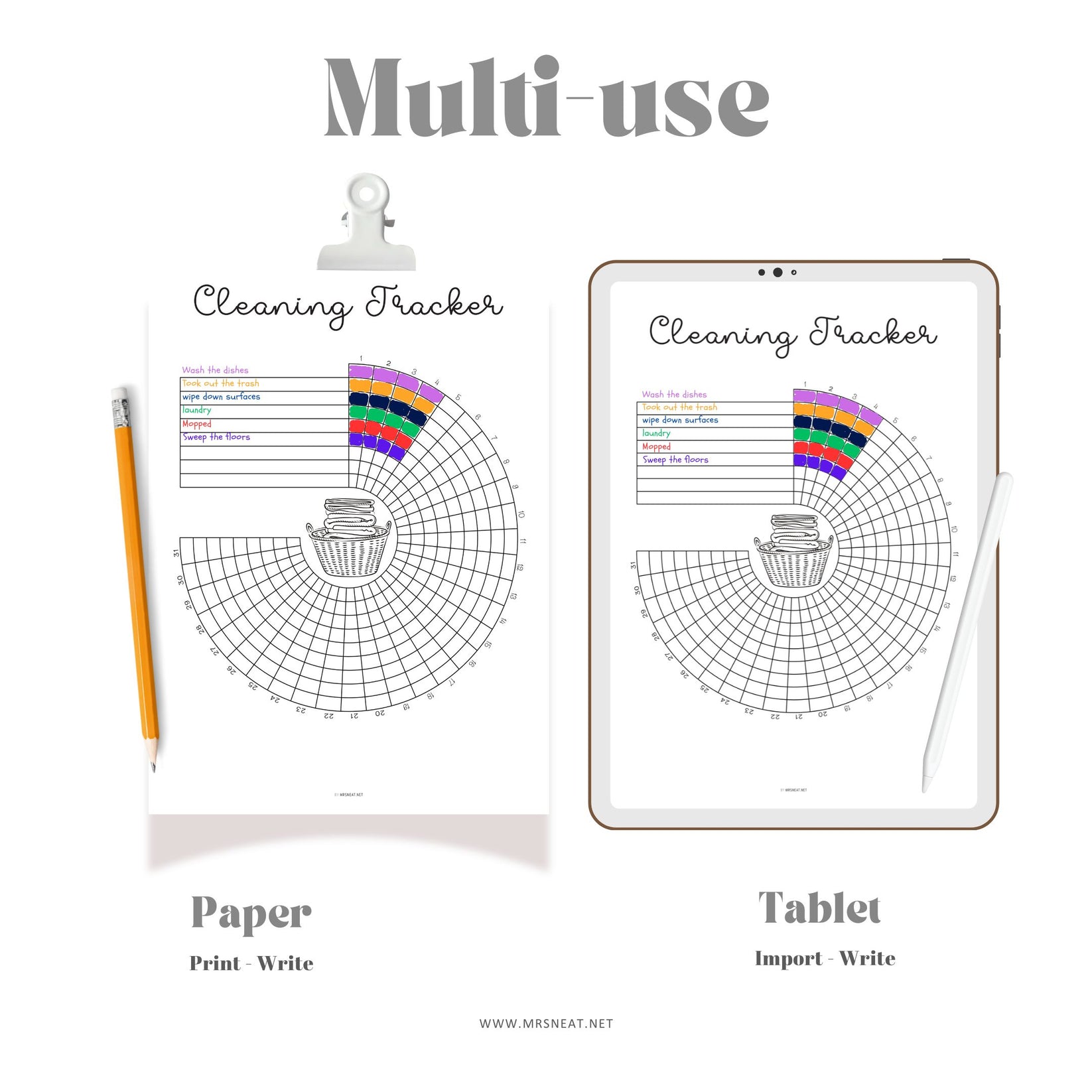 Cleaning Tracker Printable - M543 – mrsneat