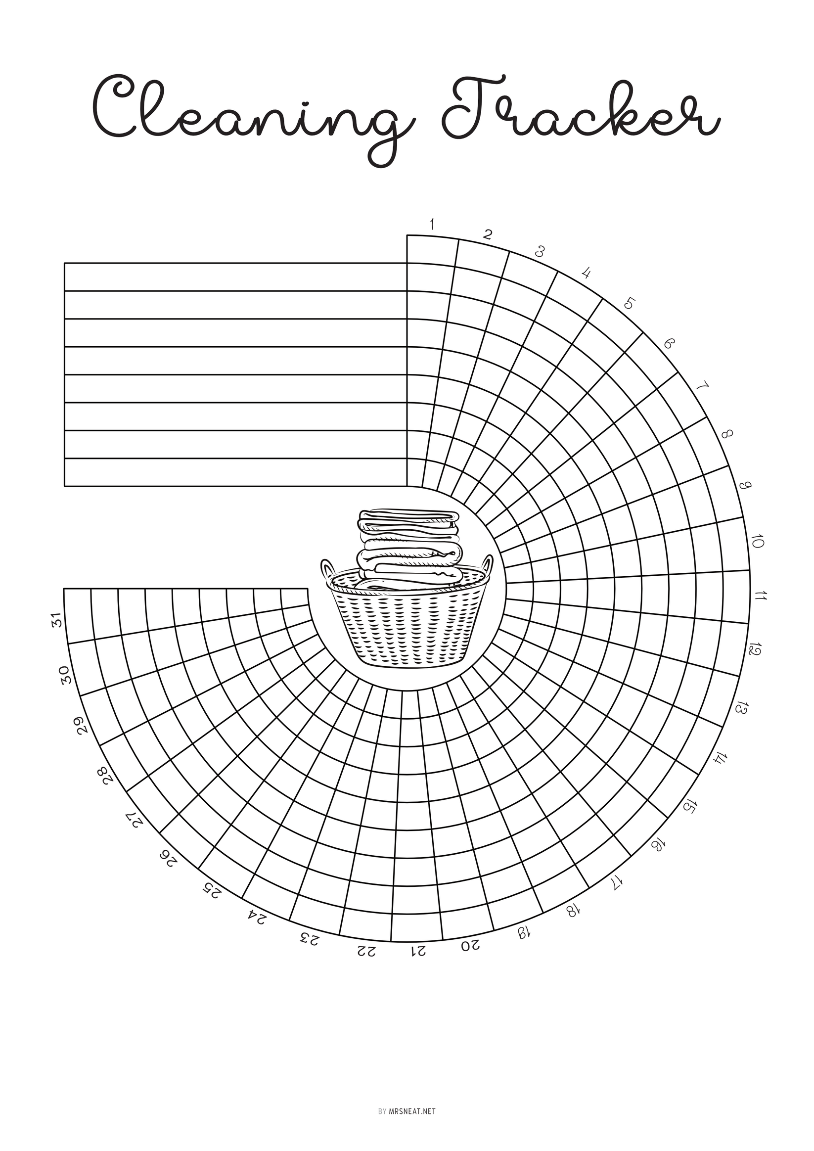 Cleaning Tracker Printable - M543 – mrsneat