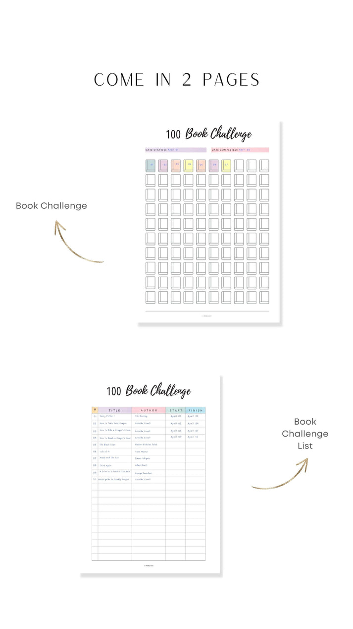 100 Book Challenge Template Printable – mrsneat