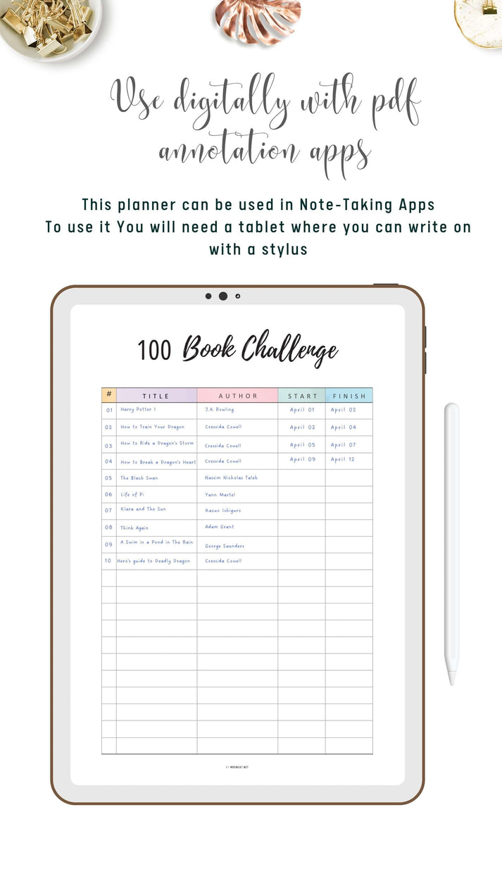 100 Book Challenge Template Printable – mrsneat
