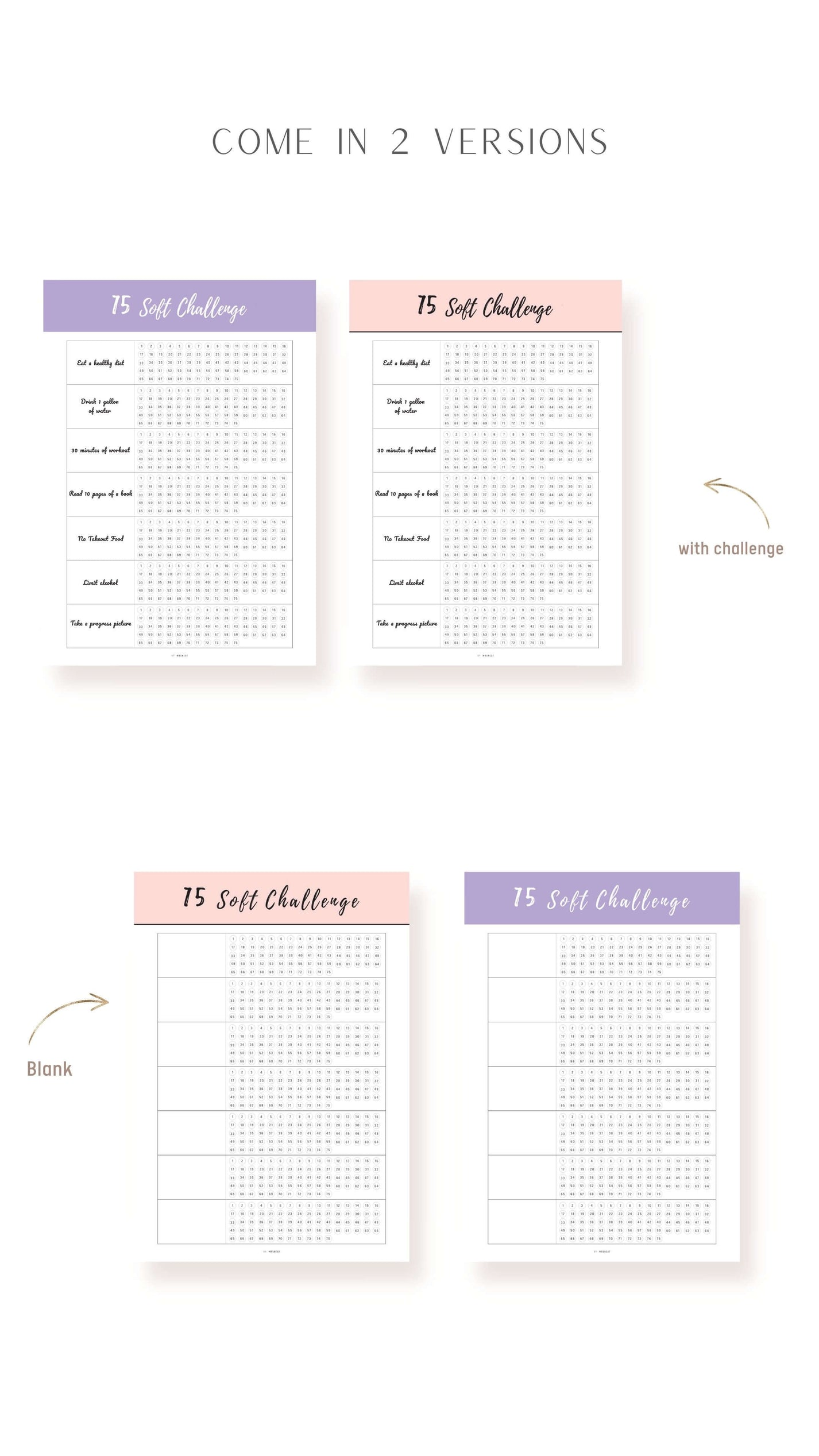 Printable 75 Soft Challenge Template – mrsneat