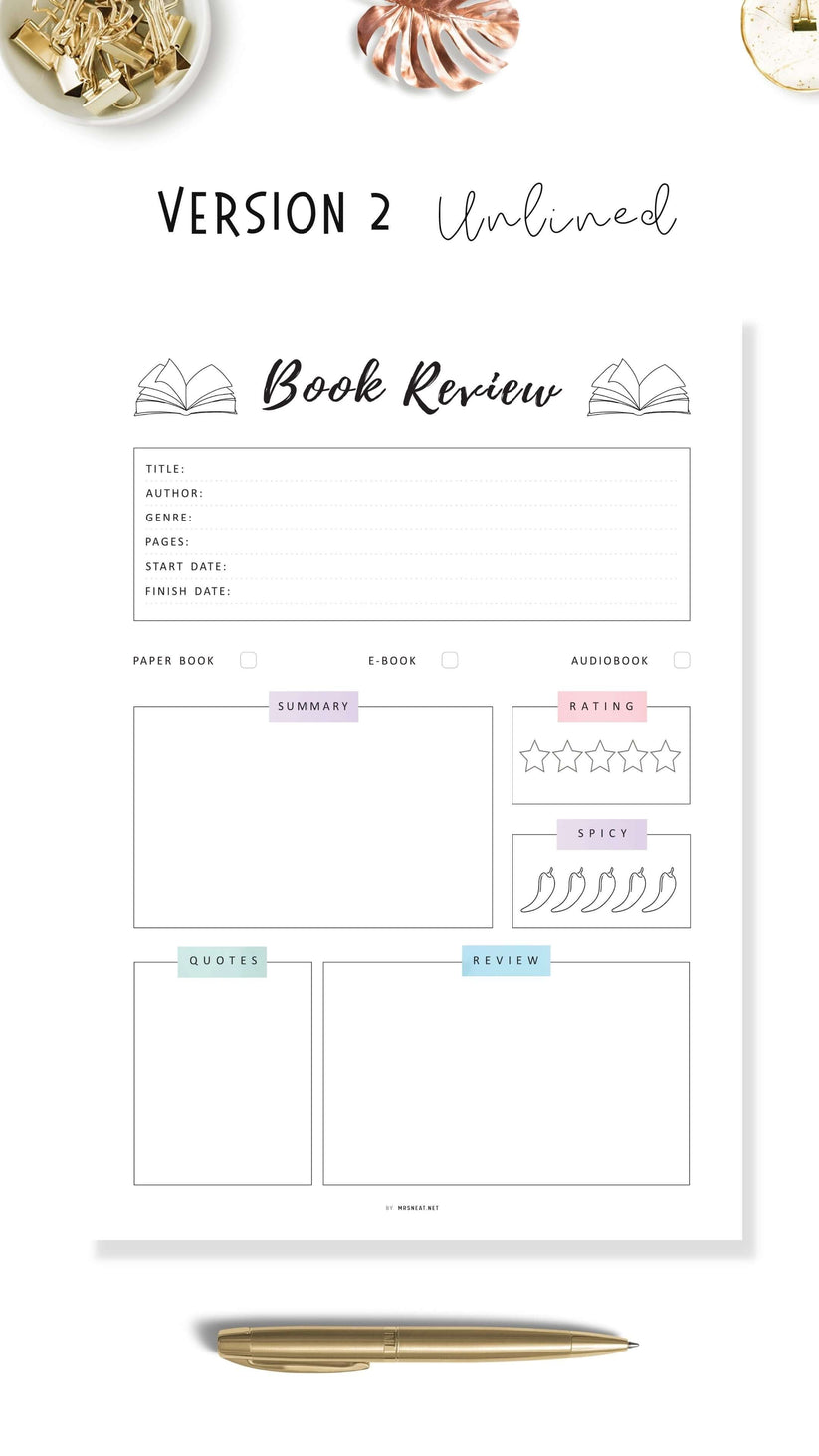 Colorful Book Review Template Vol.02 - M334 – mrsneat