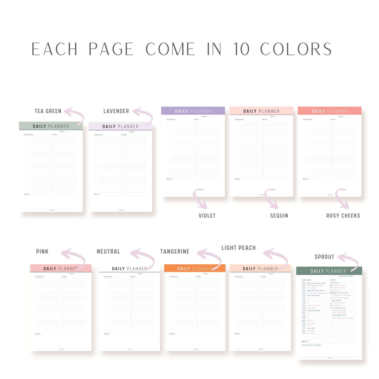 Daily Weekly Monthly Planner Bundle Printable - M278 – mrsneat