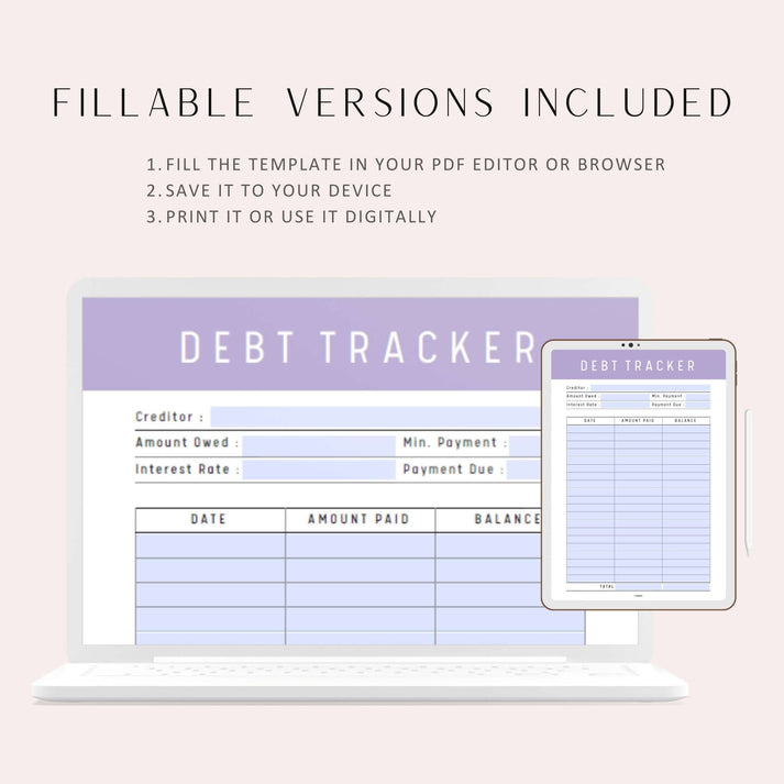 Debt Payment Tracker Template Printable – mrsneat