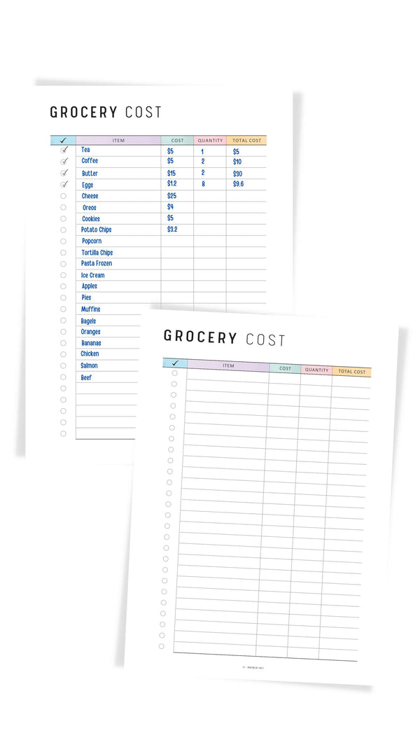Fillable Grocery Budget Planner Printable - M325 – mrsneat