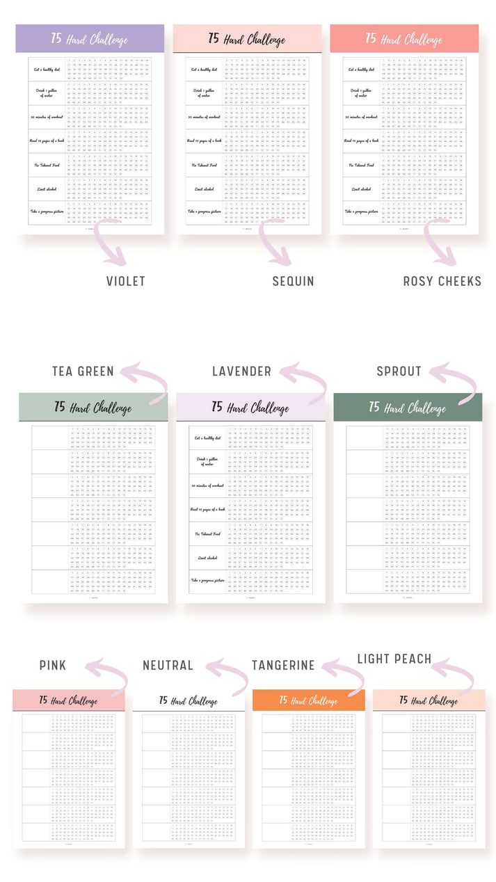 Printable 75 Hard Challenge Template – mrsneat