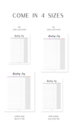 Colorful Reading Log Template Printable - M332 – mrsneat