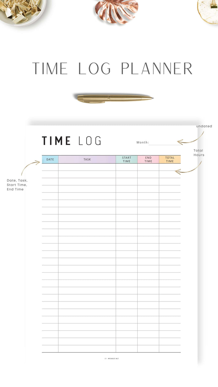 Time Management Planner Printable- M326 – mrsneat