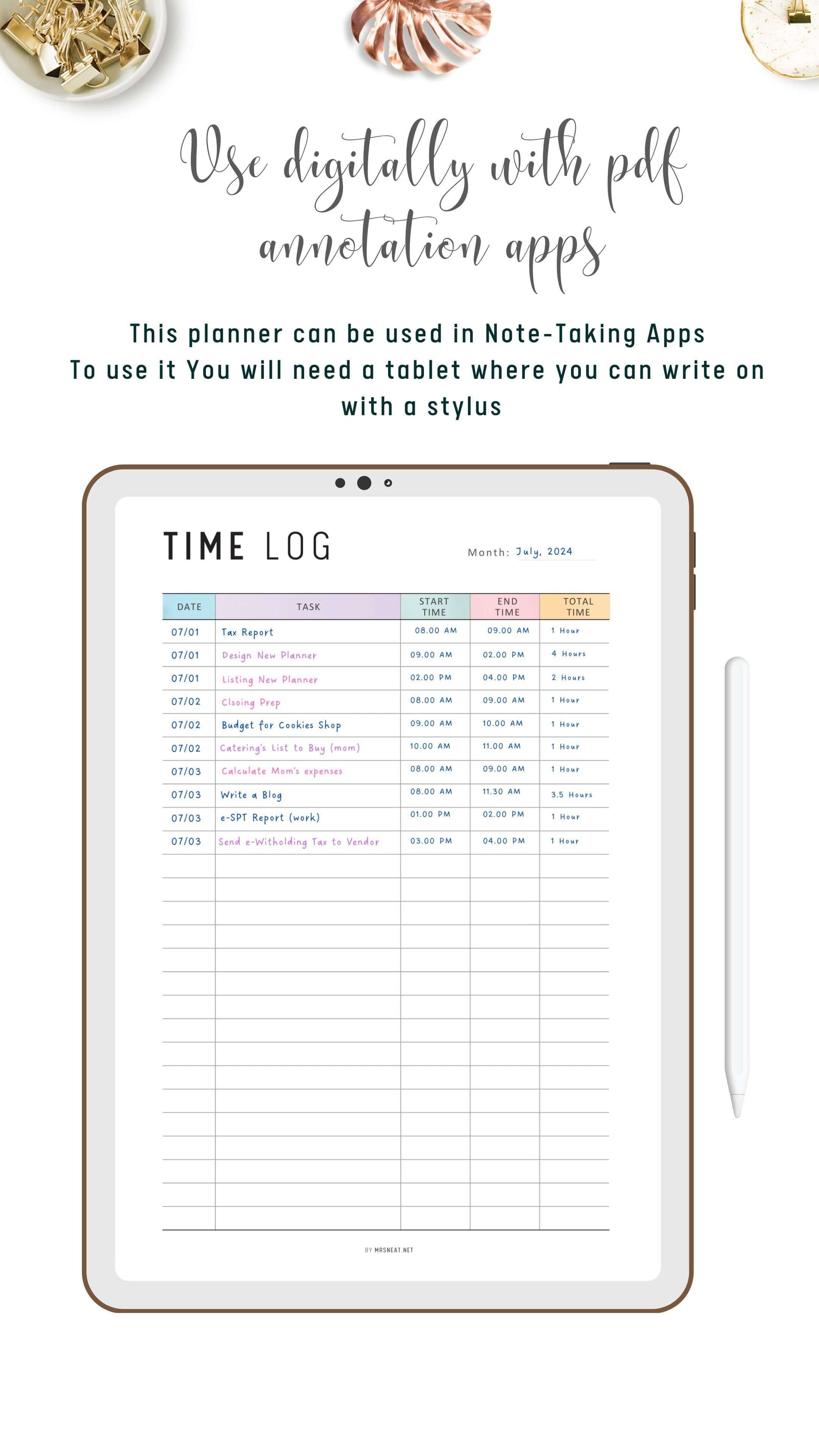 Time Management Planner Printable – mrsneat