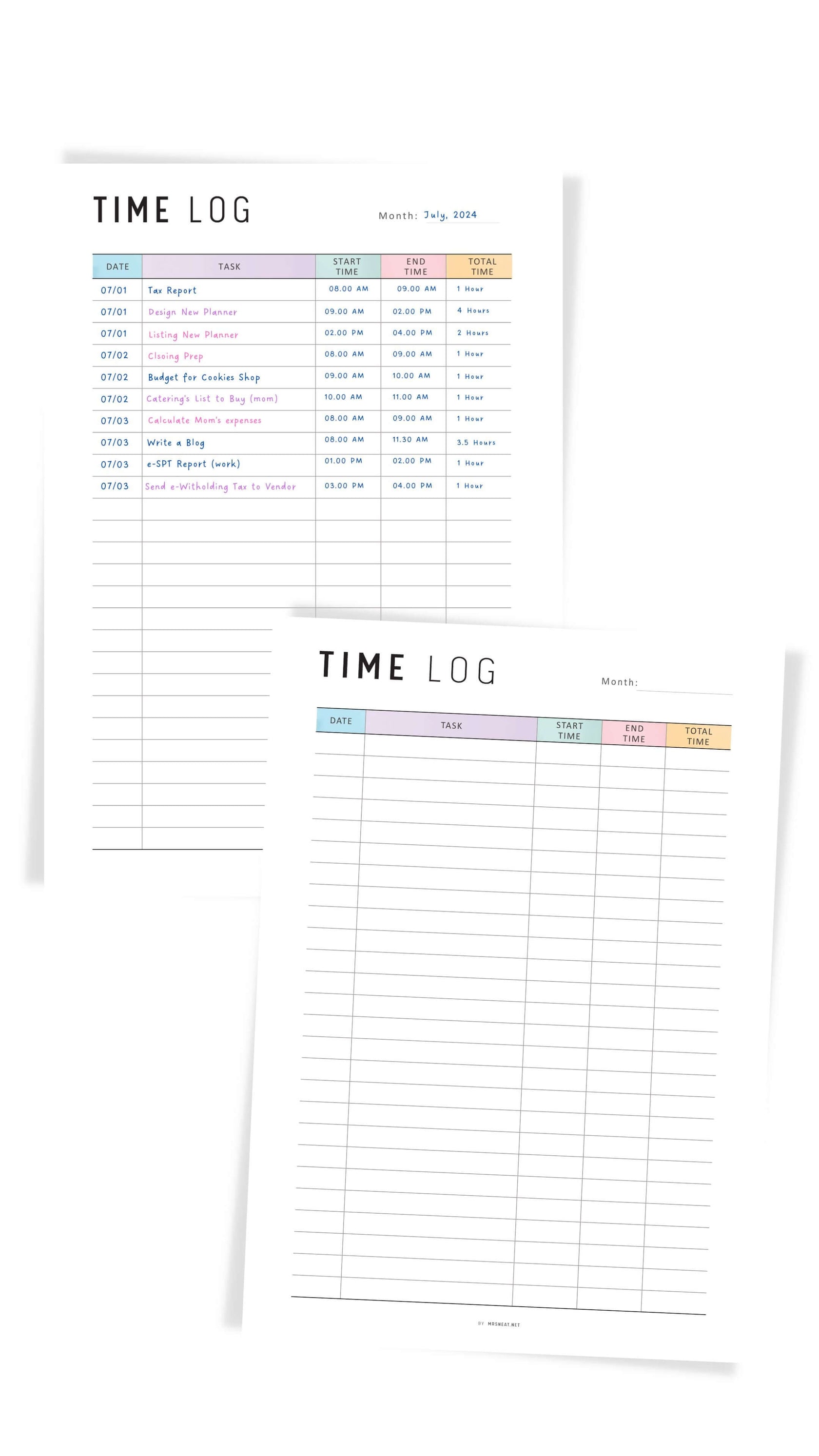 Time Management Planner Printable – mrsneat