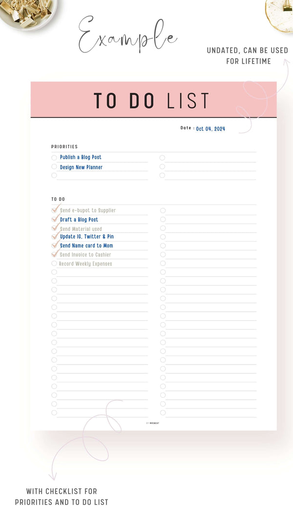To Do List Planner Template PRINTABLE PDF - M249 – mrsneat