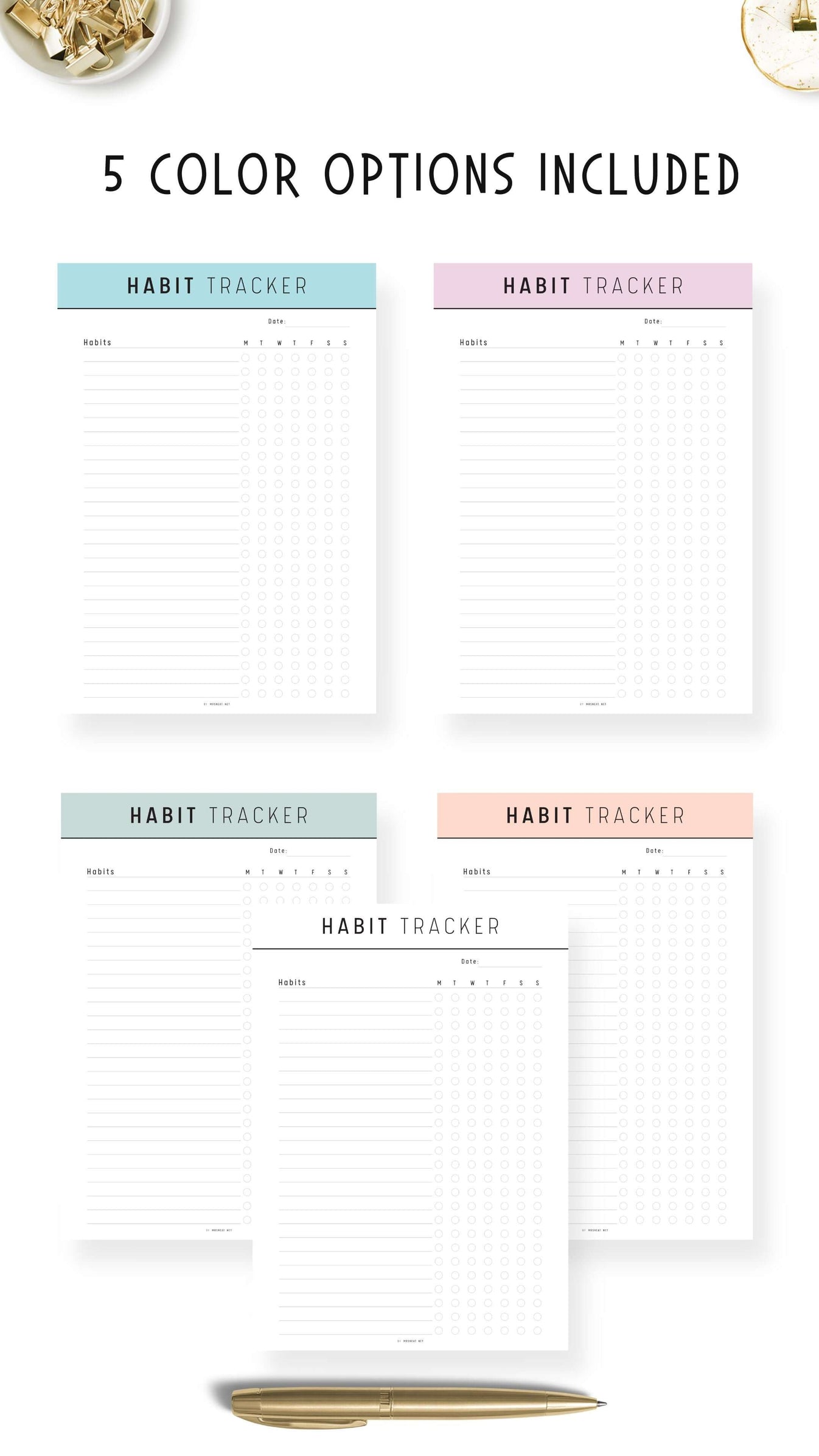 Weekly Habit Tracker Template Printable – mrsneat