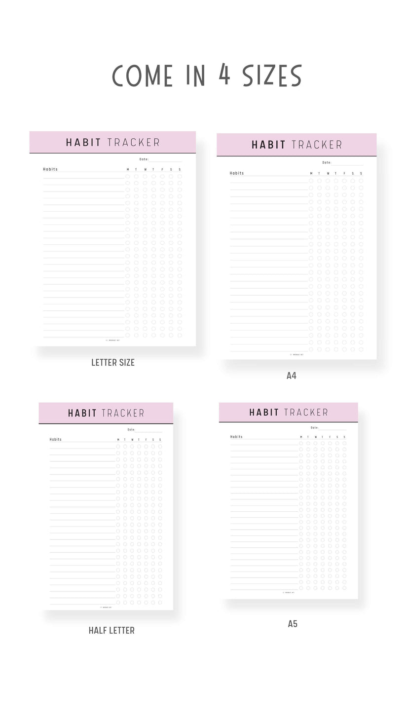 Weekly Habit Tracker Template Printable – mrsneat