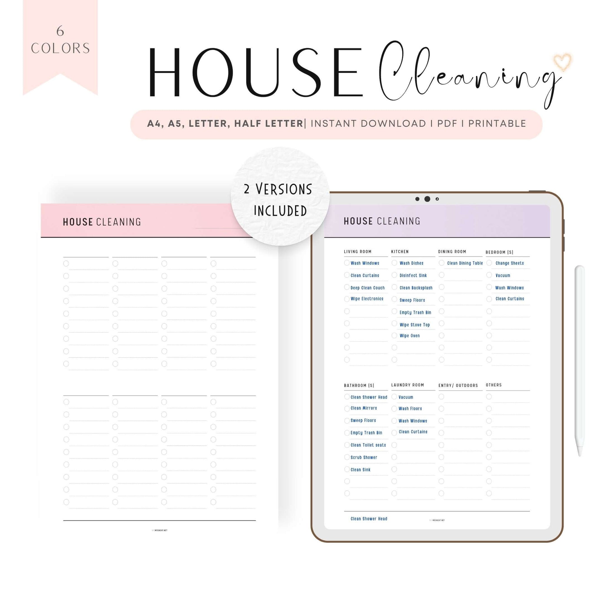 House Cleaning Checklist Printable – mrsneat