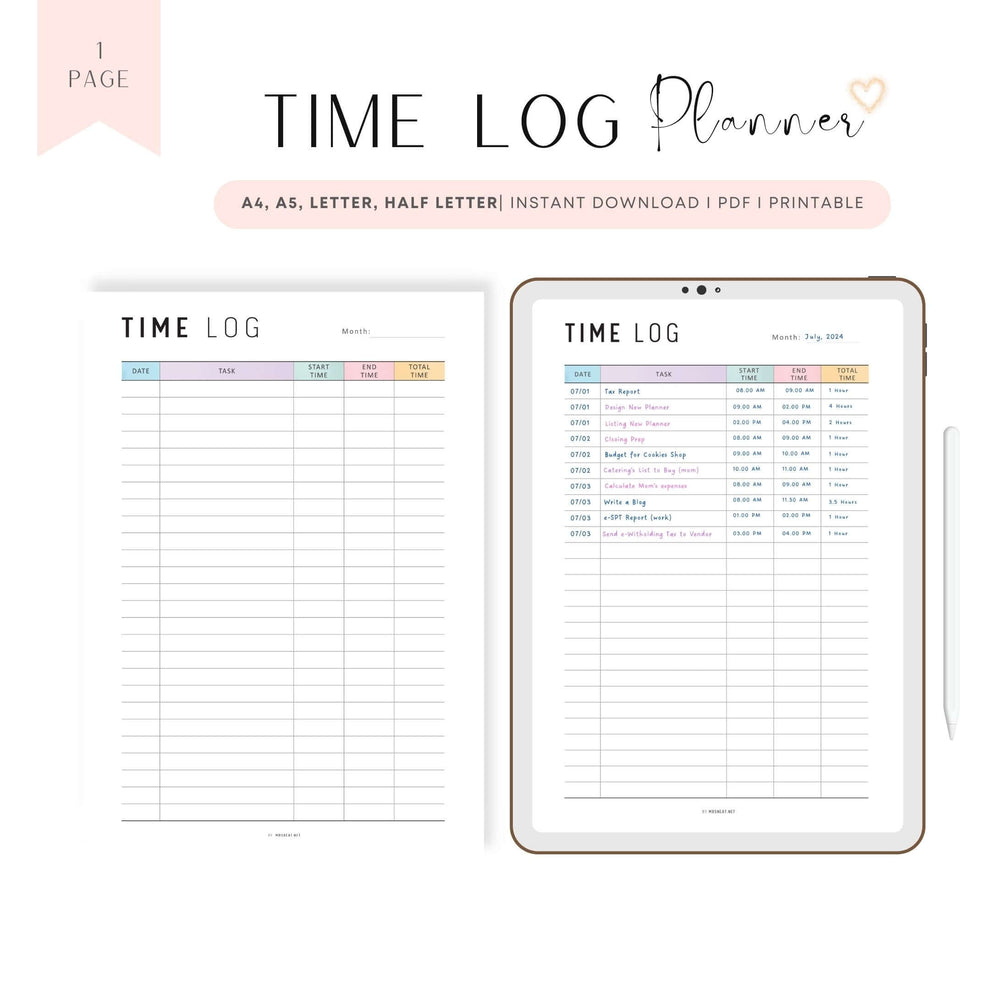 Time Management Planner Printable- M326 – mrsneat