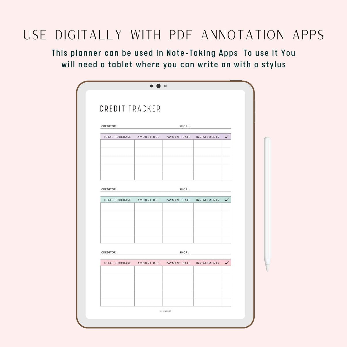 Credit Card Tracker PRINTABLE - M448 – mrsneat