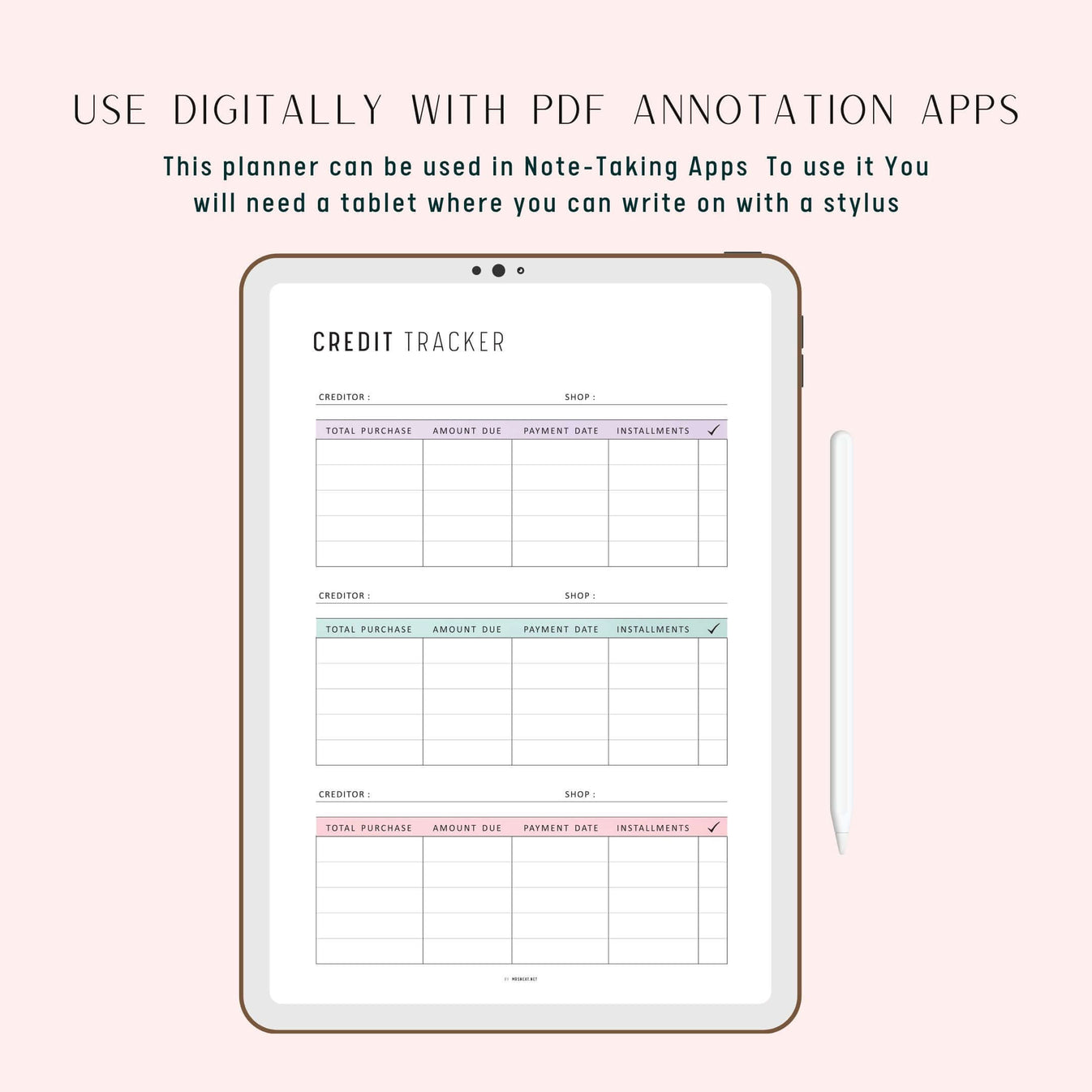 Credit Card Tracker Printable - M448 – mrsneat